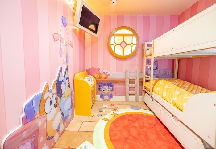 Inside the Bluey Rooms at CBeebies Land Hotel