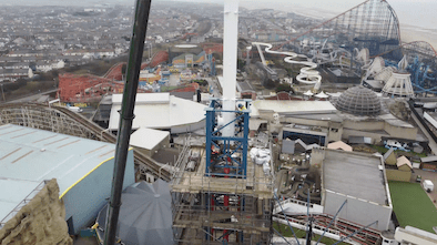 Launch Pad Cylinder Craned In Today Ahead of Ride ReOpening